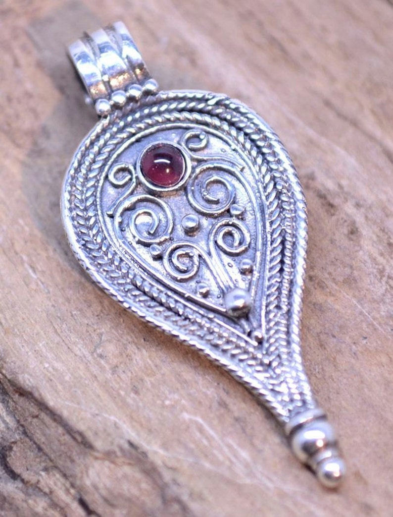 Ancient ROME Sterling SILVER PENDANT with Garnet Roman | Etsy