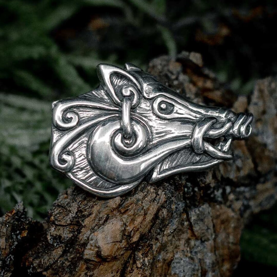 Celtic BOAR Head Pendant Zinc Necklace Jewel Scottish Pictish Dunadd ...