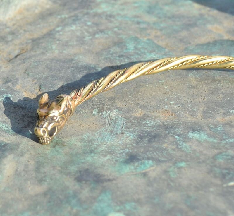 WOLF Head BRASS TORC Torques Jewellery Jewelry Celts Iron Age - Etsy