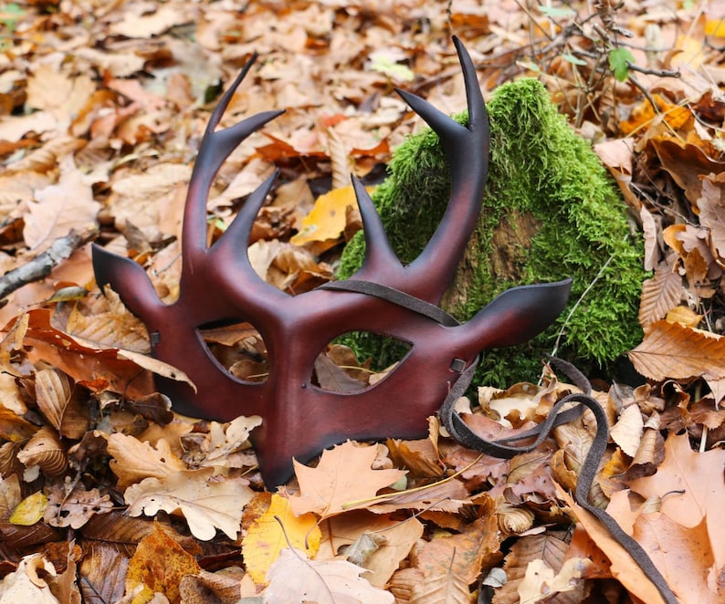 DEER LEATHER MASK Handmade Stag Deer Shaman Shamanic Masks - Etsy