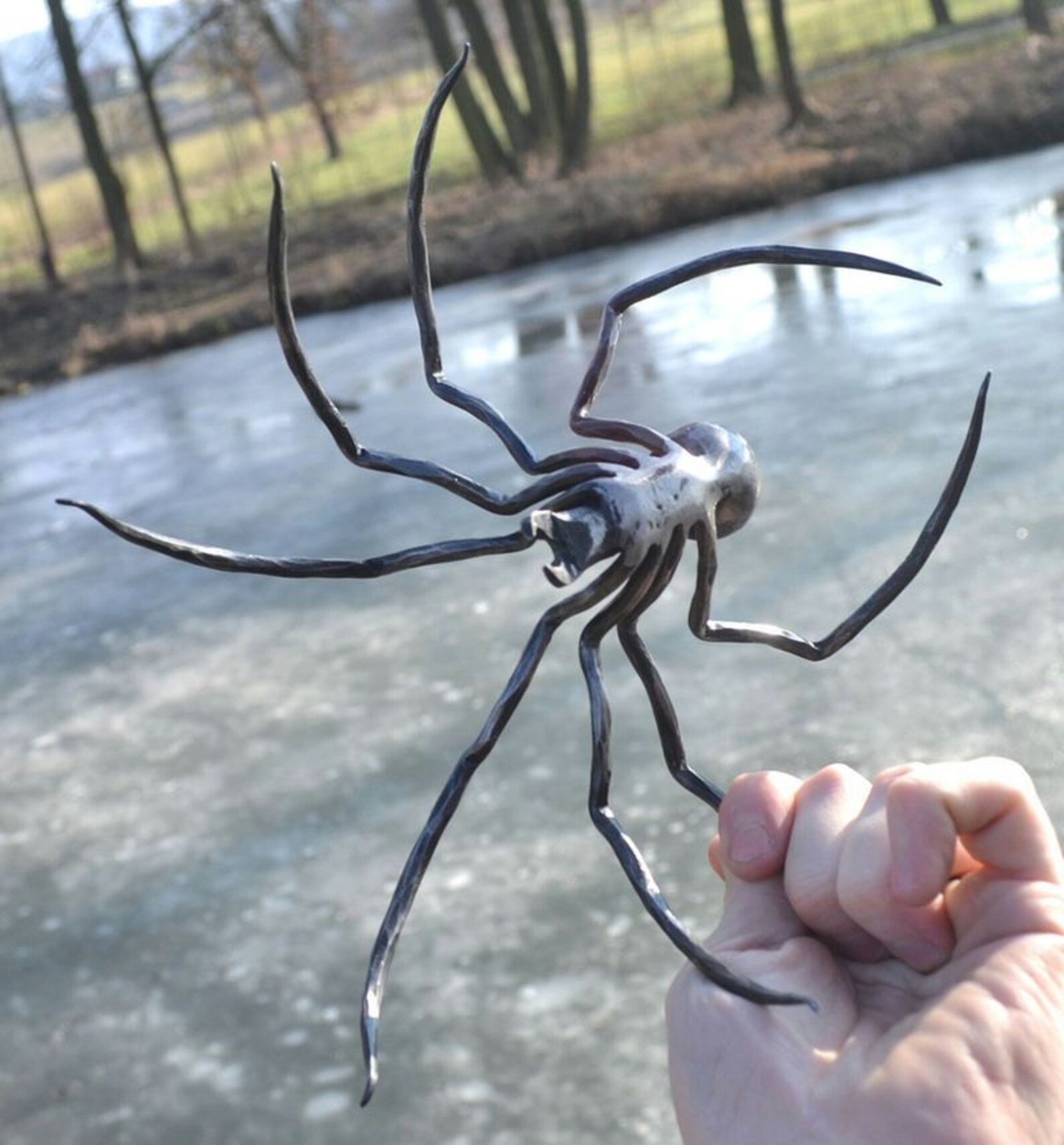 BLACK WIDOW Hand Forged Steel SPIDER Figure Statue Animal - Etsy