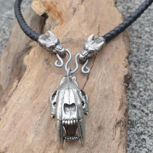 Sabertooth Tiger Tin NECKLACE Smilodon Cat Saber-toothed Tiger | Etsy