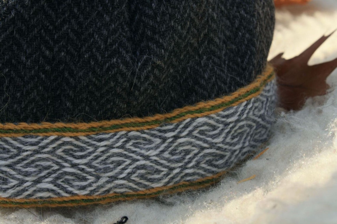 Woolen VIKING CAP Rimmed With Rigid Woven Heddle Belt Birka - Etsy