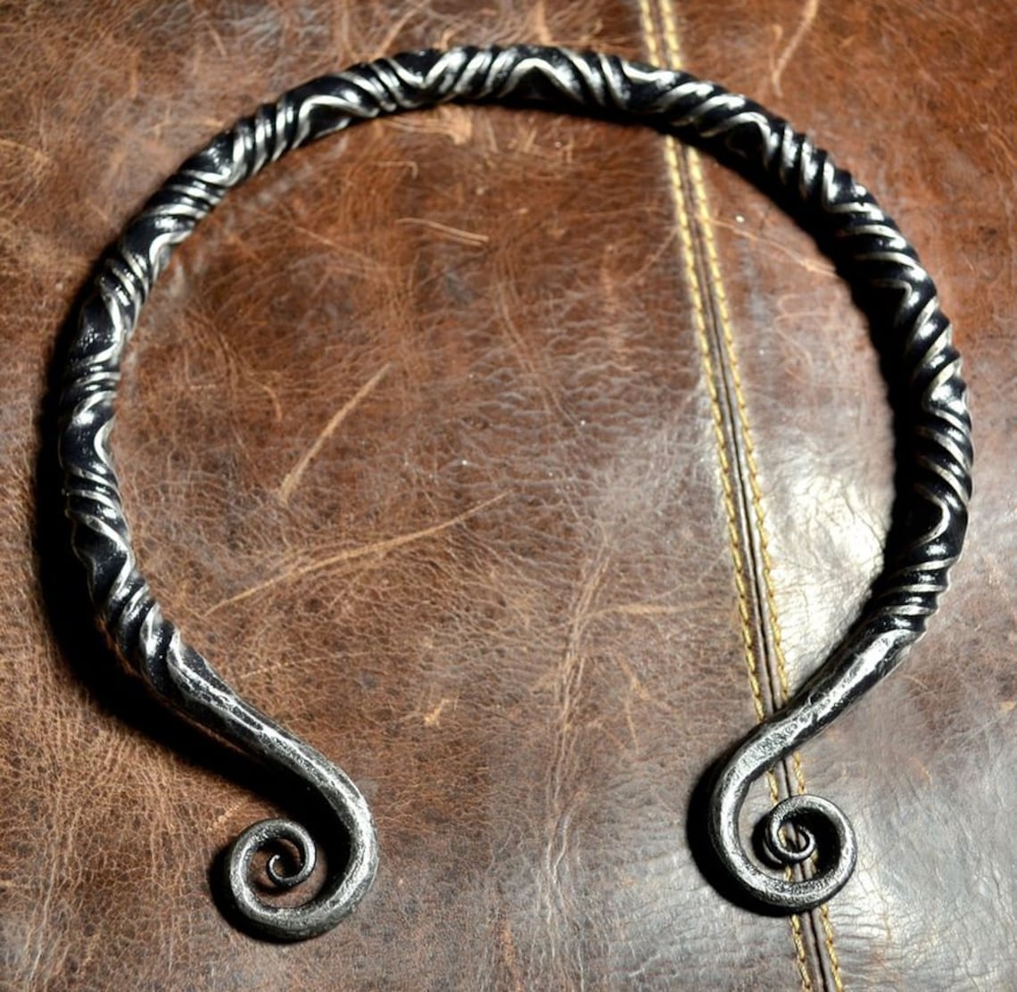 TWISTING IRON TORC Torc Torques Necklace Twisted Druid Celtic - Etsy