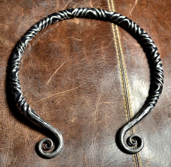 TWISTING IRON TORC Torc Torques Necklace Twisted Druid Celtic - Etsy