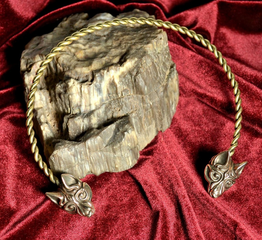 Viking Wolf Head Torques Torc Torq Necklace Vikings Pagan | Etsy