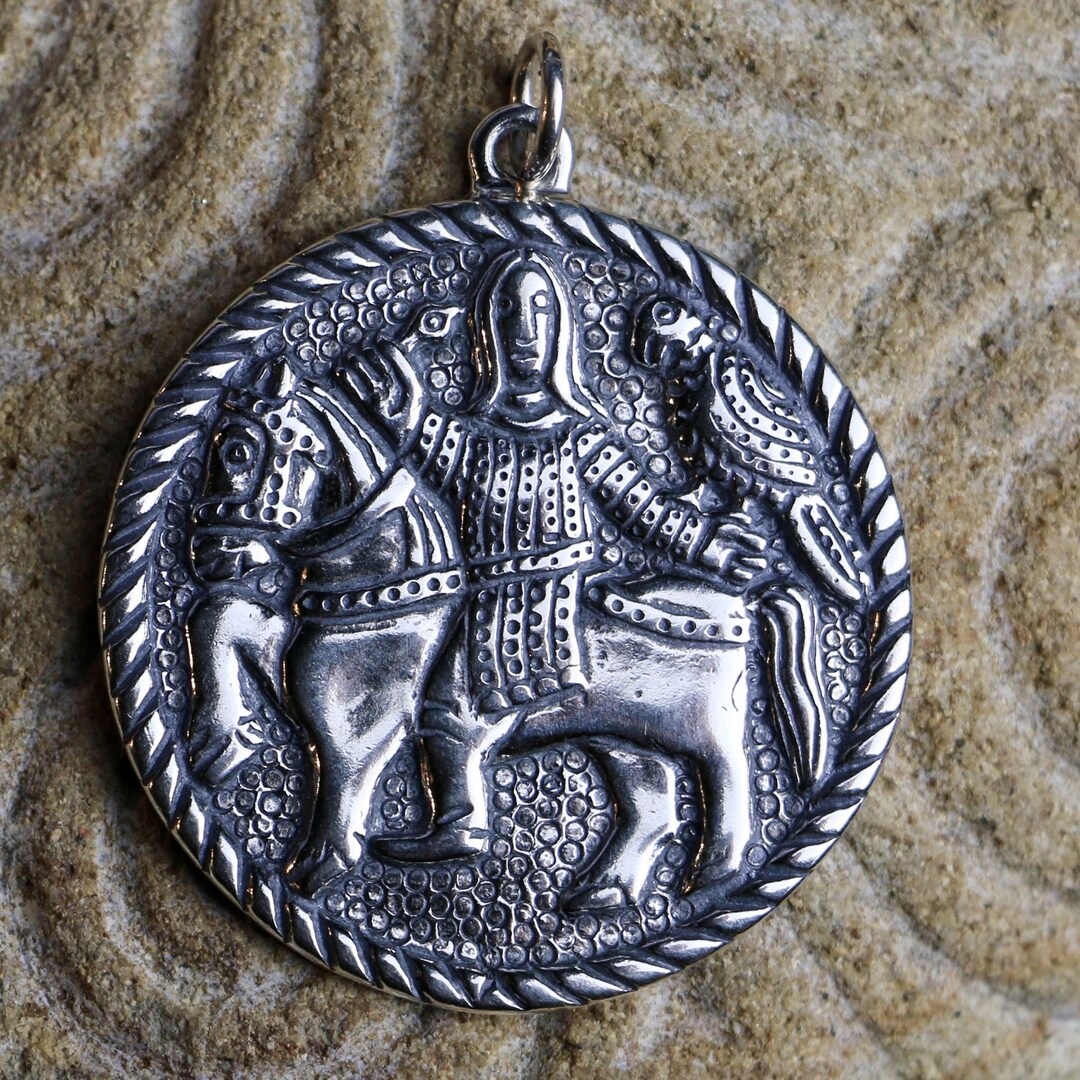 MEDIEVAL FALCONER Moravia Magna Sterling Silver Pendant Hawker Falconry ...