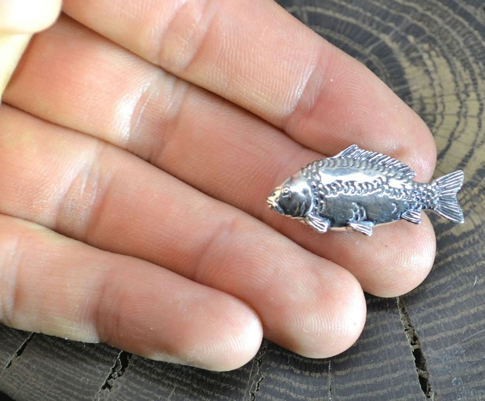CARP Sterling SILVER Pendant Necklace Ag Fish Fishing Jewelry | Etsy