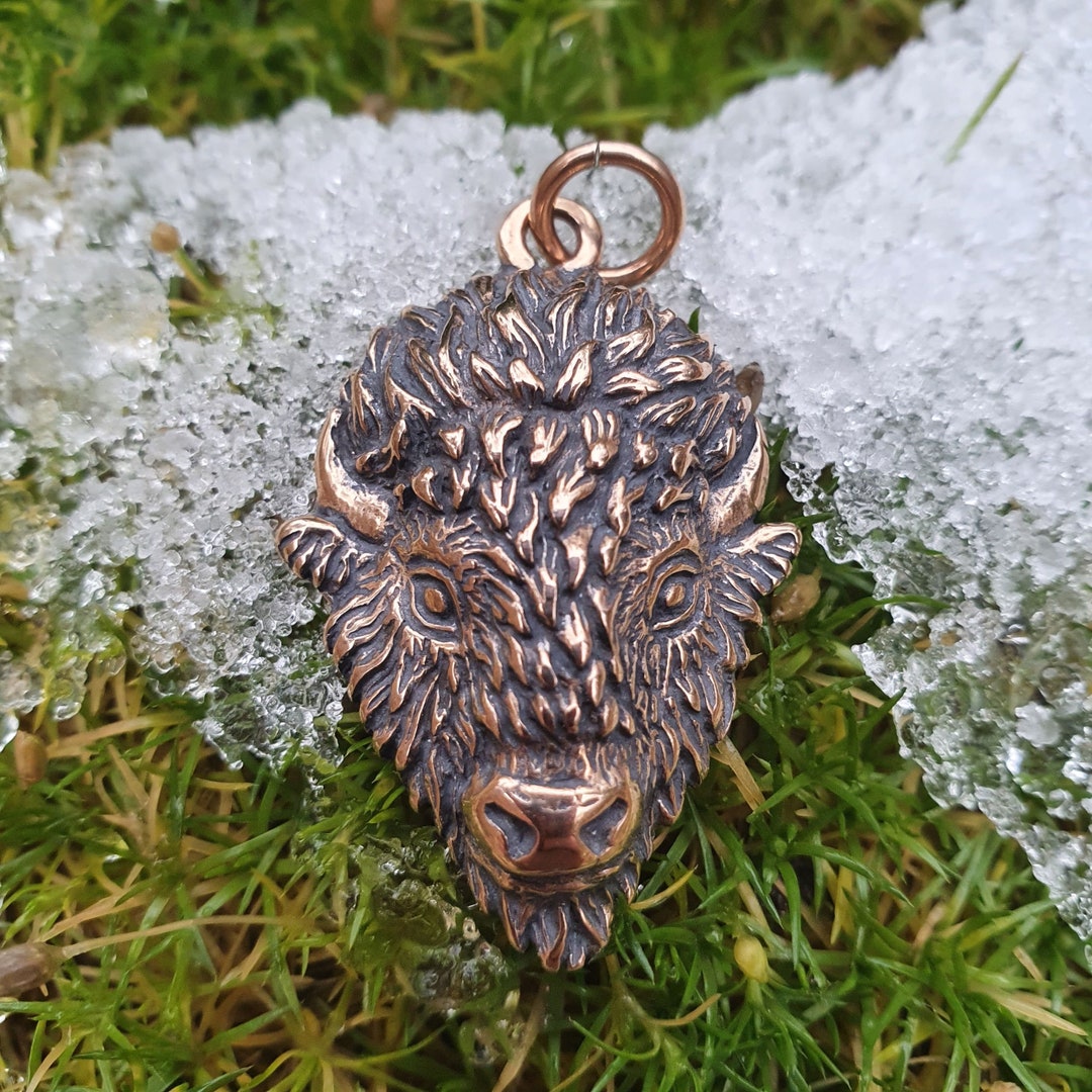 TATANKA - BISON Bronze Pendant Native American Indian Animal Shaman ...