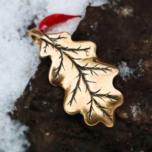 OAK LEAF Bronze Pendant Amulet Talisman Charm Pagan Druid Celtic Tree ...