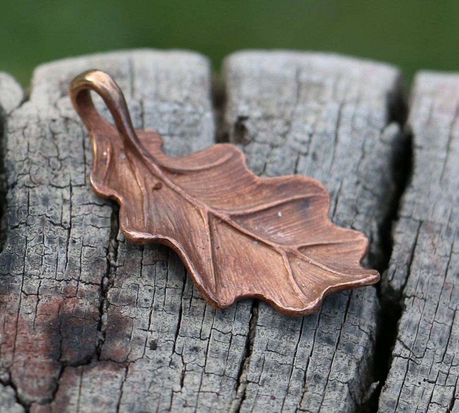 OAK LEAF Bronze Pendant Amulet Talisman Charm Pagan Druid | Etsy