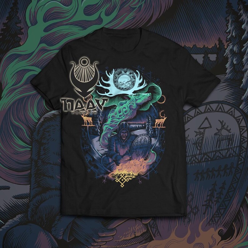 SAAMI SHAMAN, Lapland Edition Tee, Pagan T-shirt Men's Cut, UNISEX ...