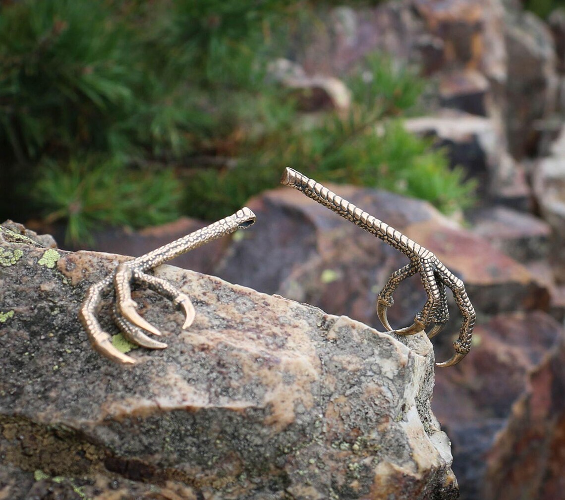 Bird Claw Talon Pendant Bronze Foot Prey Hawk Eagle Crow Raven Pagan ...