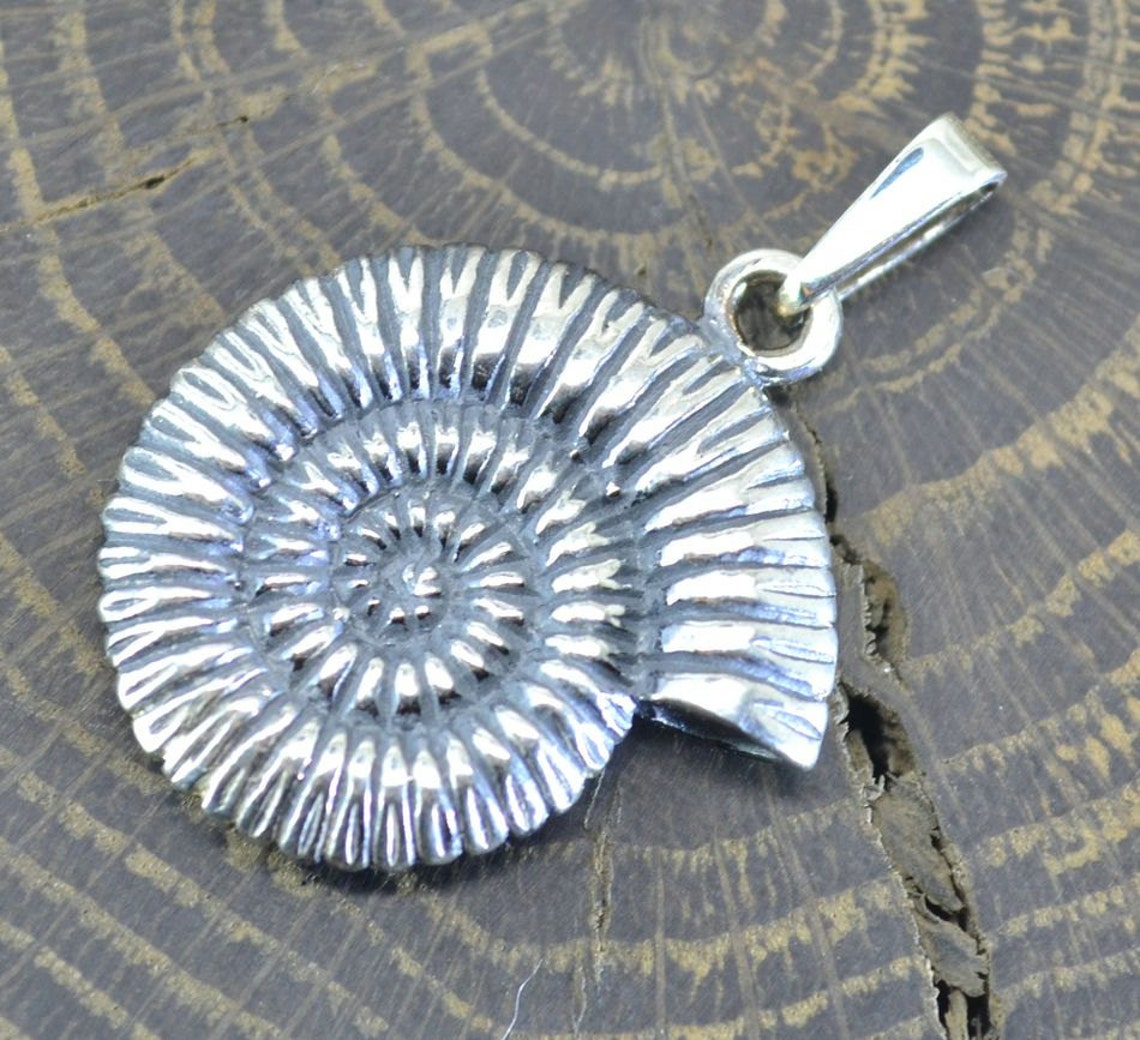 AMMONITE Sterling Silver Pendant Necklace Amonit Ammonites - Etsy