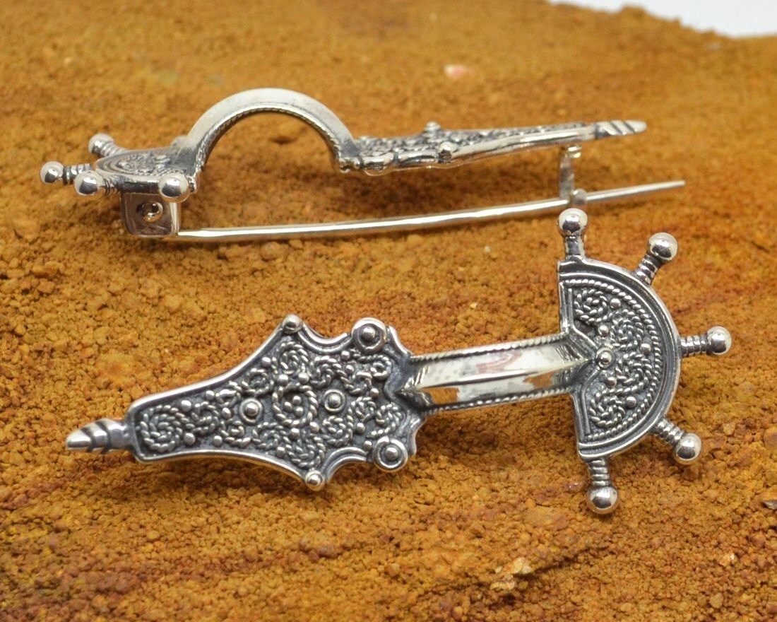 Sterling Silver FIBULA BROOCH with a PIN Archaeology Museum | Etsy