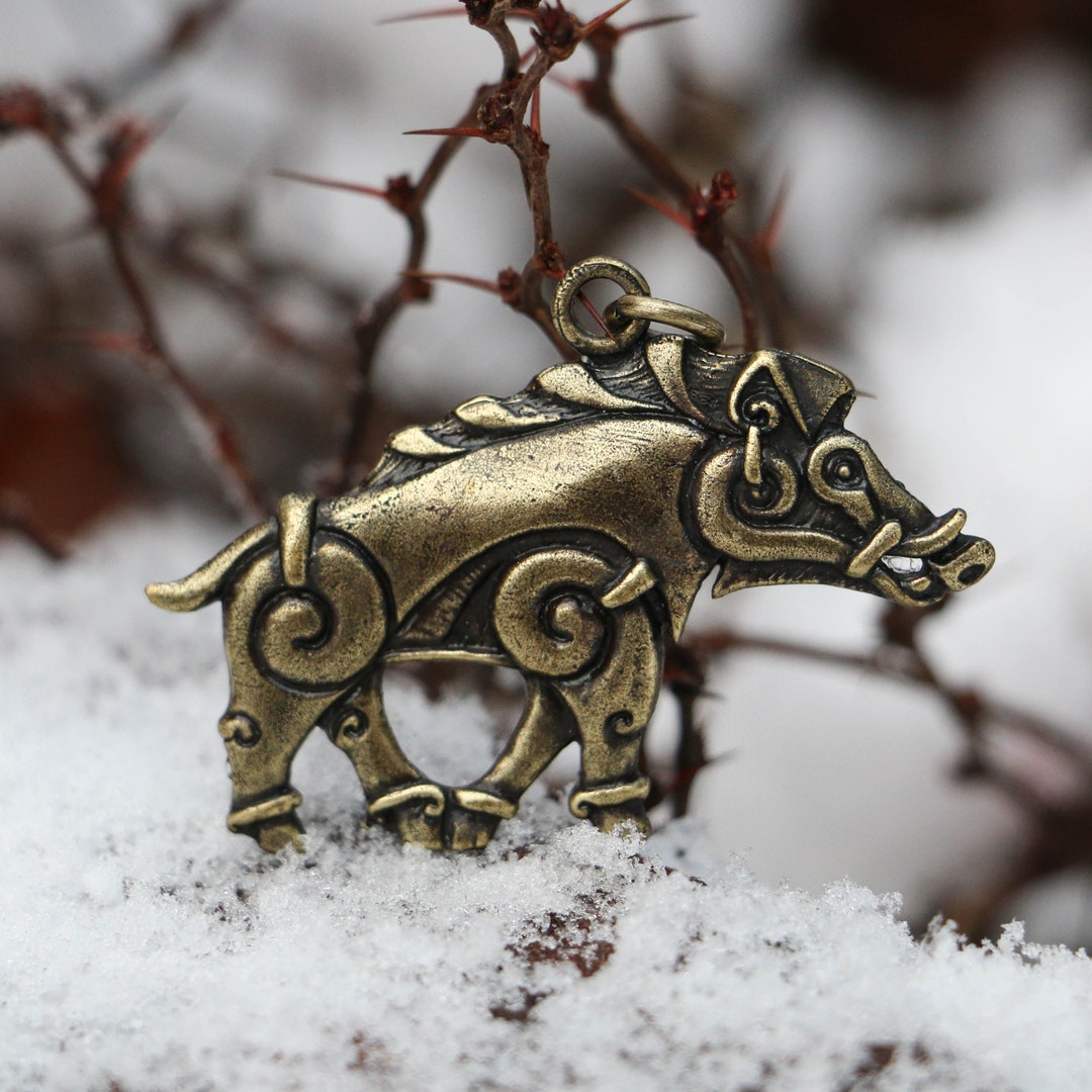 COLLACH - Celtic Boar Pendant/amulet, Zinc/tin Alloy/pewter - Etsy