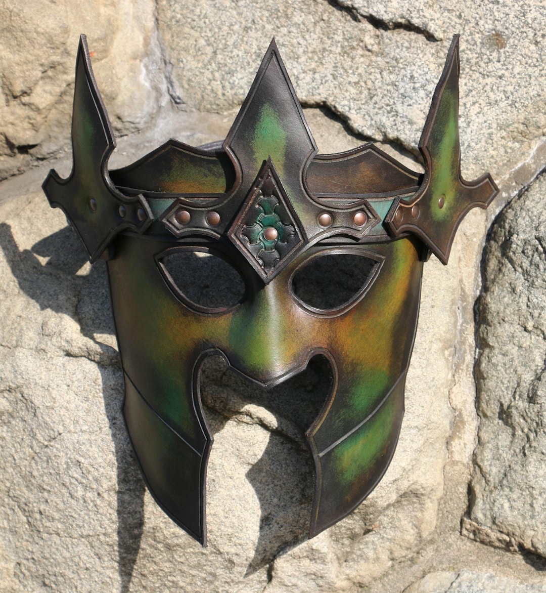 DARK LORD Leather Mask Fantasy Horror Sci-fi Celtic Pagan Larp Costume ...