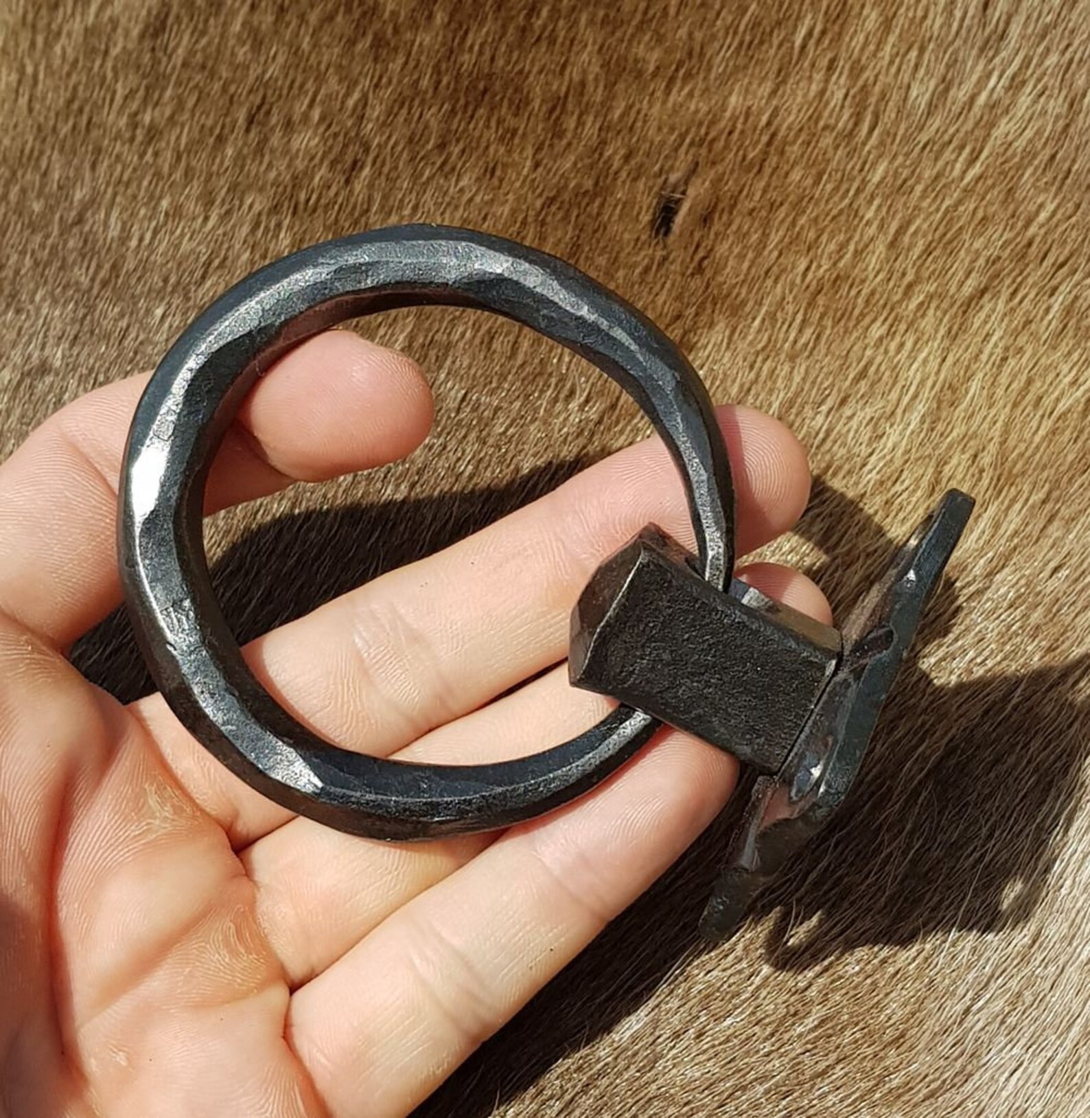 Forged Ring Pull Door Knocker Hand Forged Dungeon Furniture | Etsy