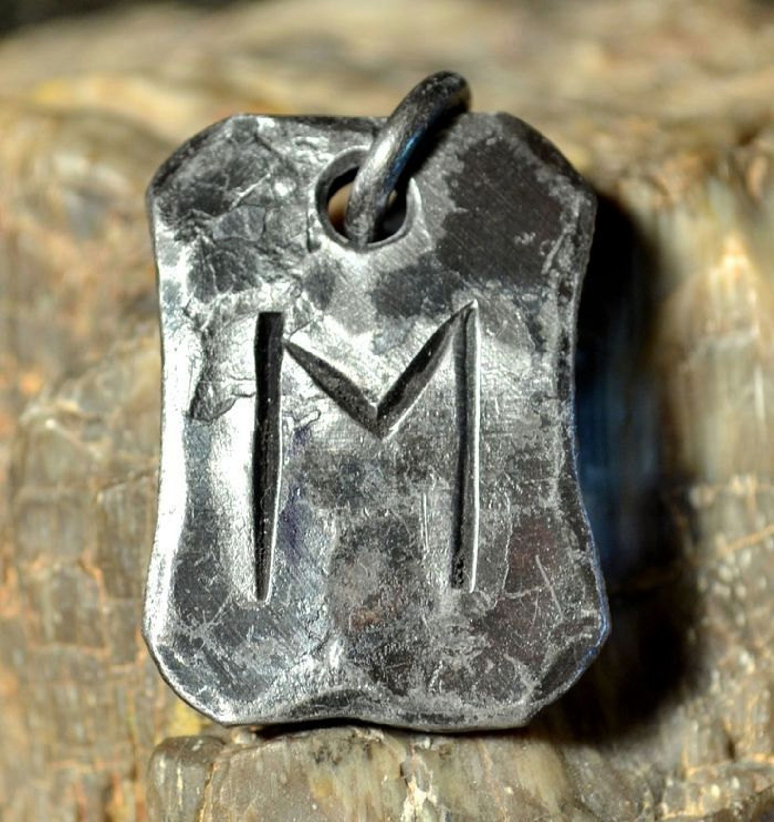 EHWAZ Rune Steel Forged Pendant Talisman Amulet Necklace Runes - Etsy UK
