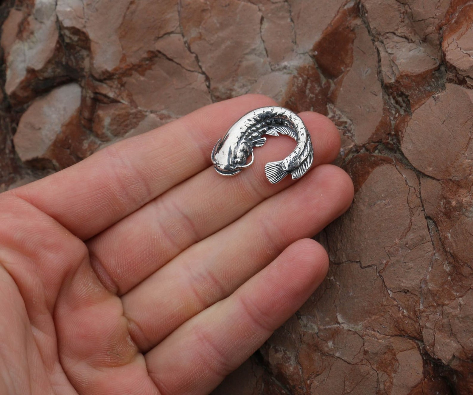 Sterling SILVER CATFISH Pendant Fish Fishing Necklace | Etsy