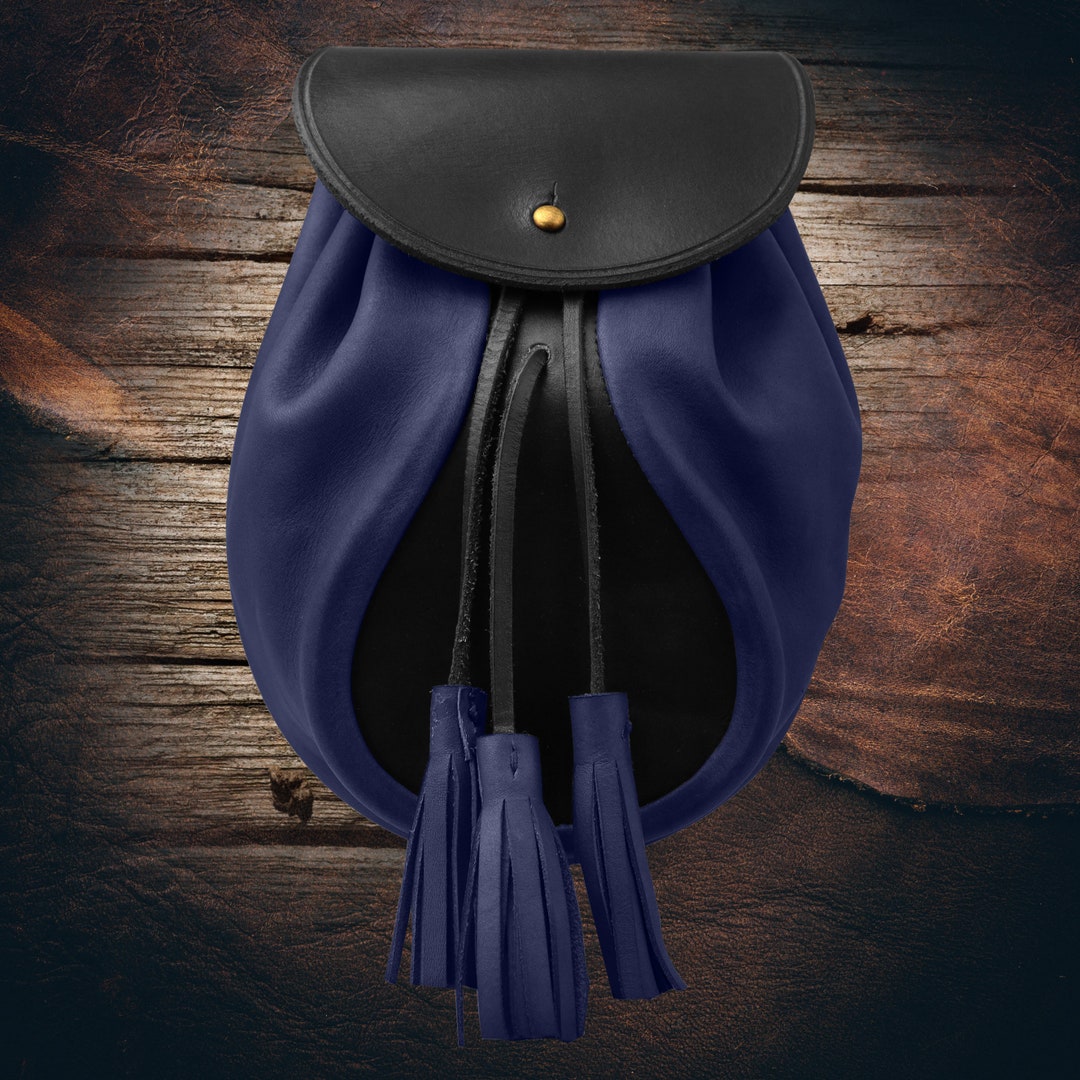 Sullivan Scottish Sporran Genuine Red Leather Blue Highland Male Dress ...