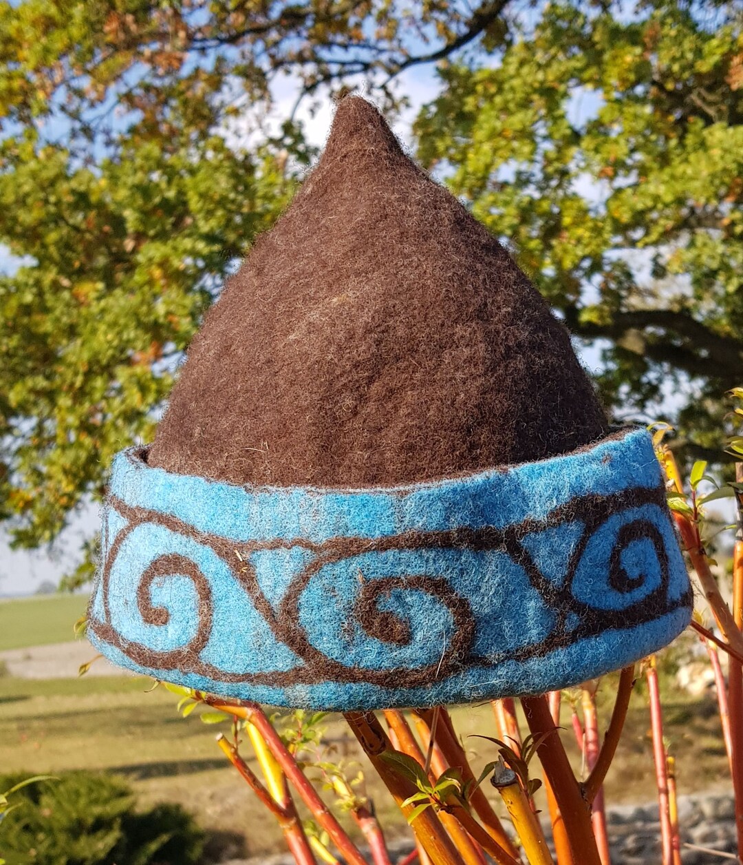 HAND CRAFTED TRADITIONAL 100% Woollen Winter Cap Hat Beanie Decorated ...