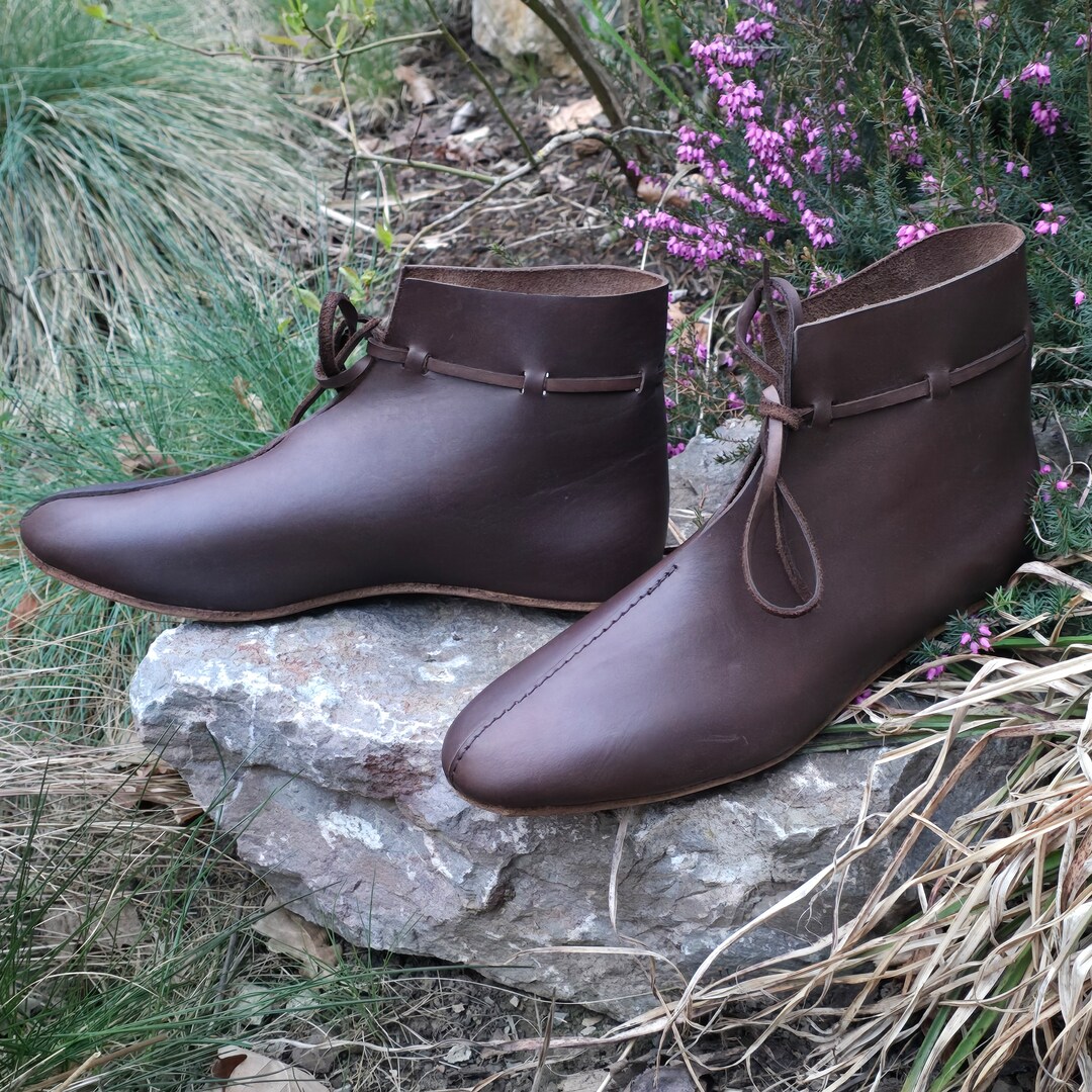 Viking Leather Boots, Hedeby Norse Medieval Shoes Haithabu - Etsy