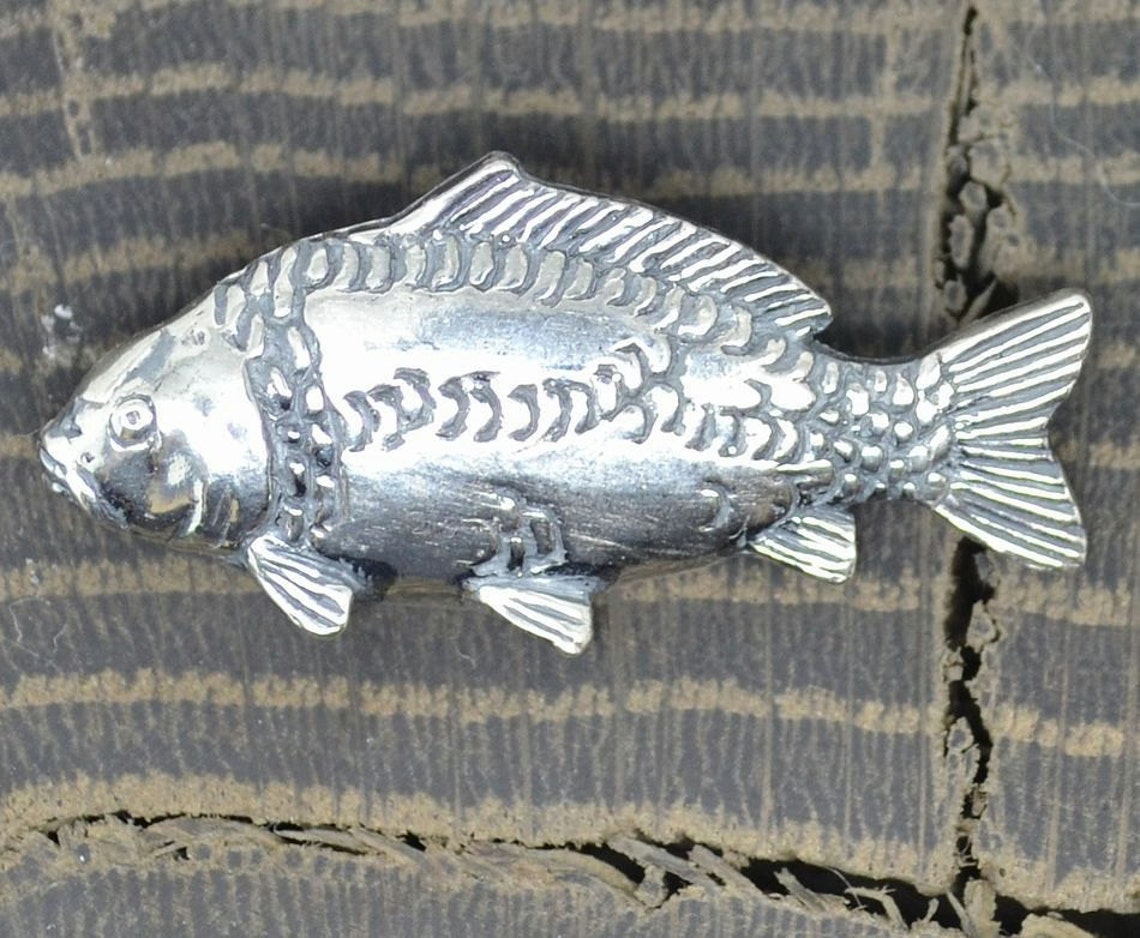 CARP Sterling SILVER Pendant Necklace Ag Fish Fishing Jewelry | Etsy