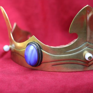 ROYAL CROWN With Blue Czech Glass Tiara Gothic Medieval Princess Prince ...