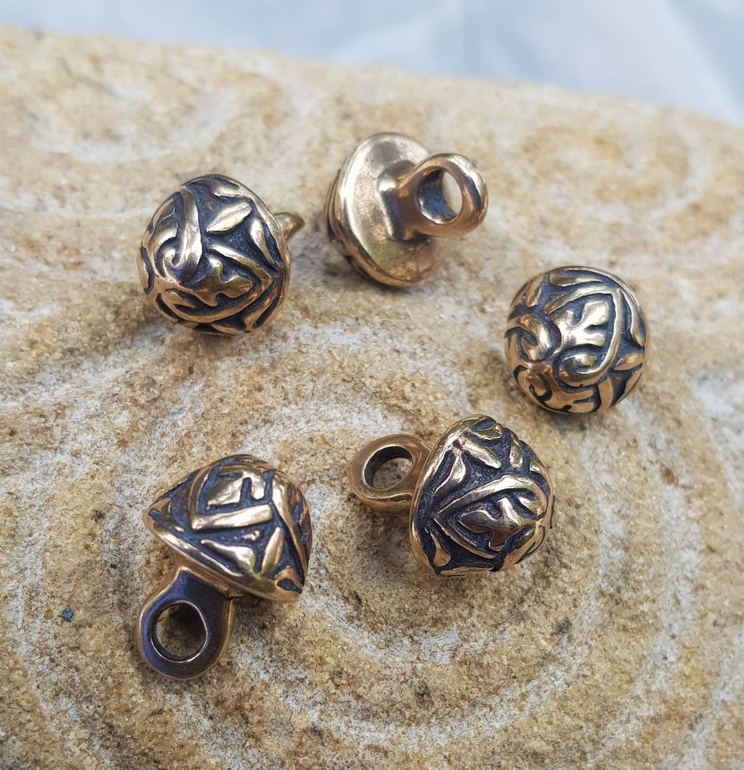 Medieval BRONZE BUTTON Historical Replica 14th 15th Century Costume Re ...