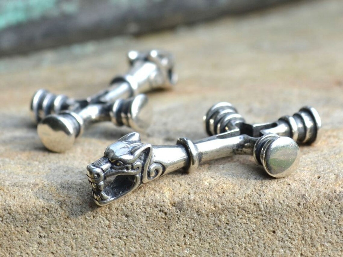 FENRIR Viking Silver WOLF Cross PENDANT Icelandic Pagan | Etsy