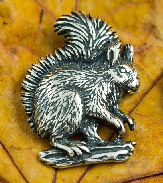 Squirrel Charm SILVER Pendant Nature Necklace Animal Sterling - Etsy