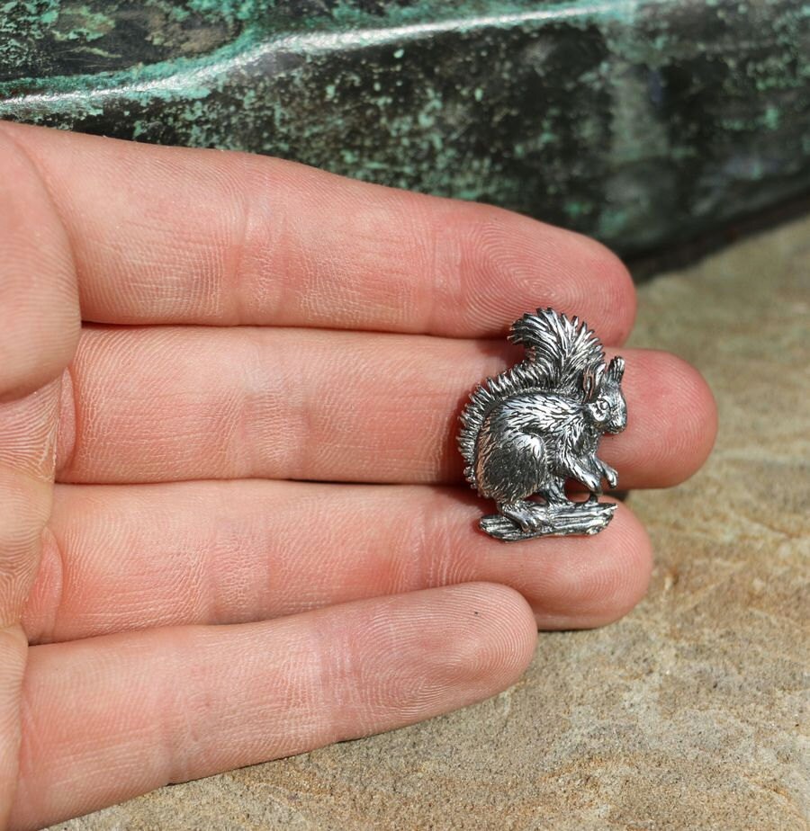 Squirrel Charm SILVER Pendant Nature Necklace Animal Sterling - Etsy