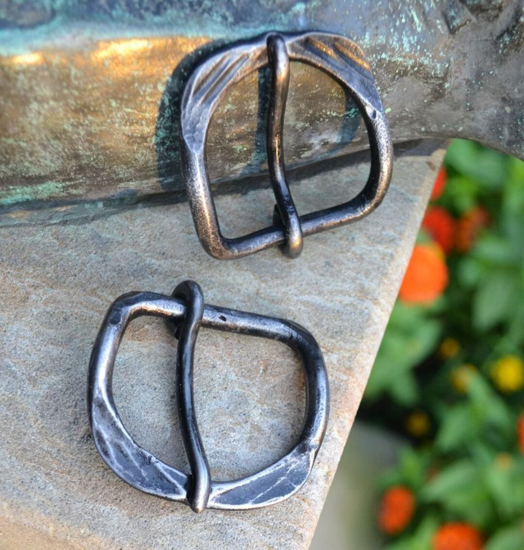 FORGED IRON BUCKLE for Leather Belts Accessory Steel Hammered Smithy ...