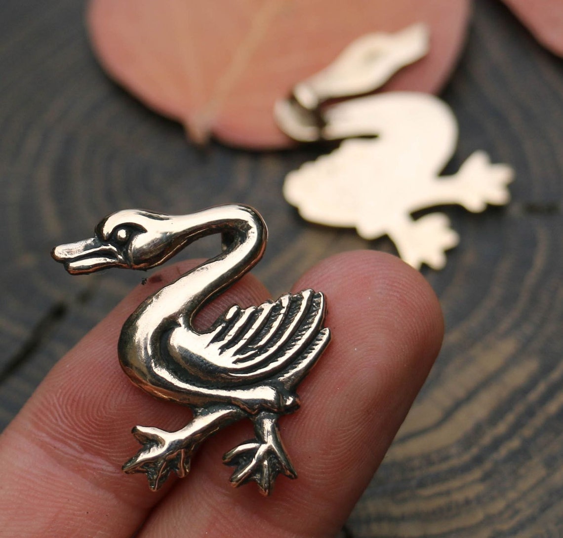 GOOSE or SWAN Bronze Medieval Pendant Replica Middle Ages - Etsy