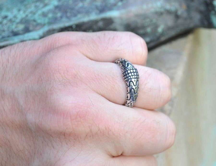 SILVER VIKING RING Inspired by Orupgård Bracelet Artefact | Etsy