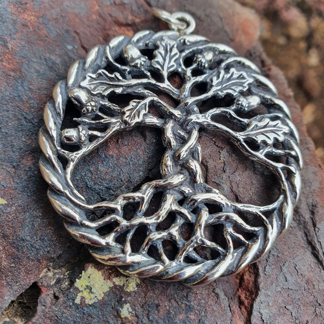 OAK Sacred Celtic Tree of Life Pendant Silver Amulet Jewel Arbor Vitae ...