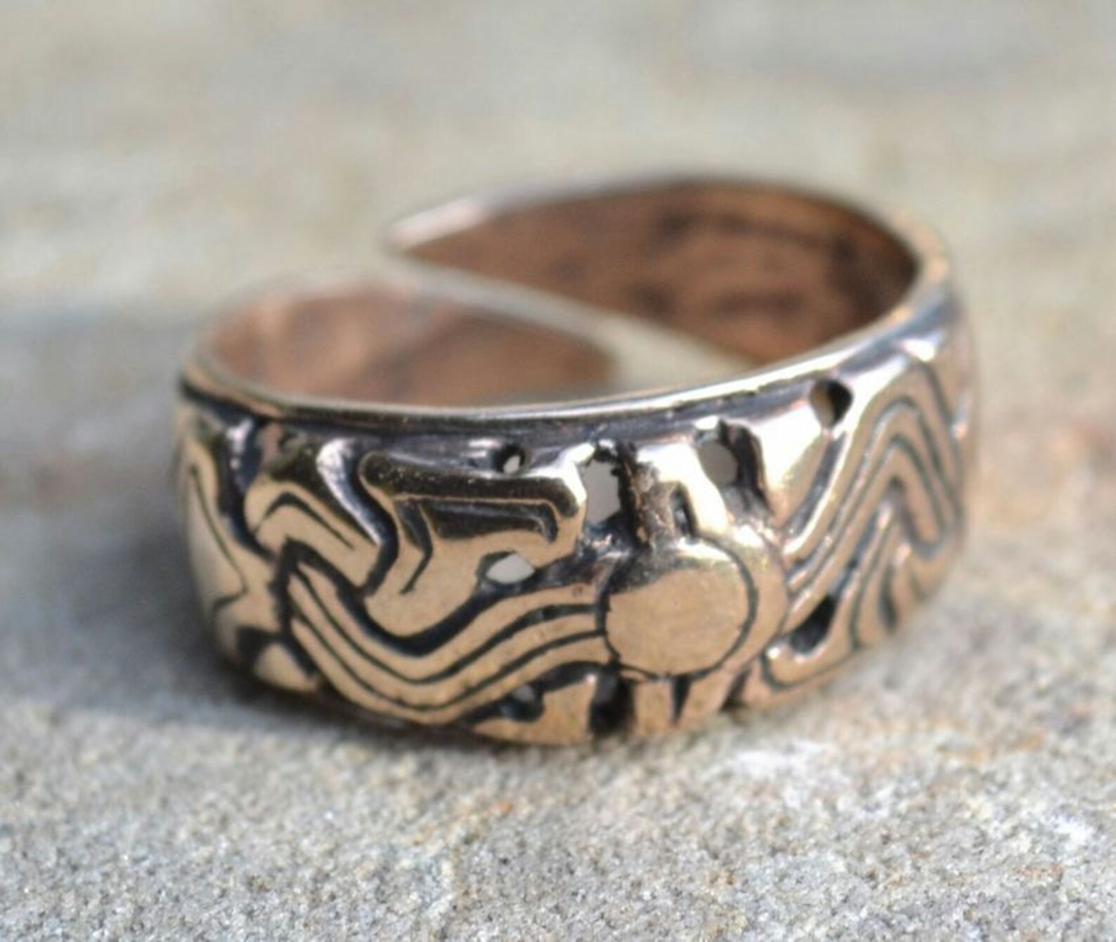 Bronze VIKING RING Borre Art Style Norway Artefact Inspired - Etsy