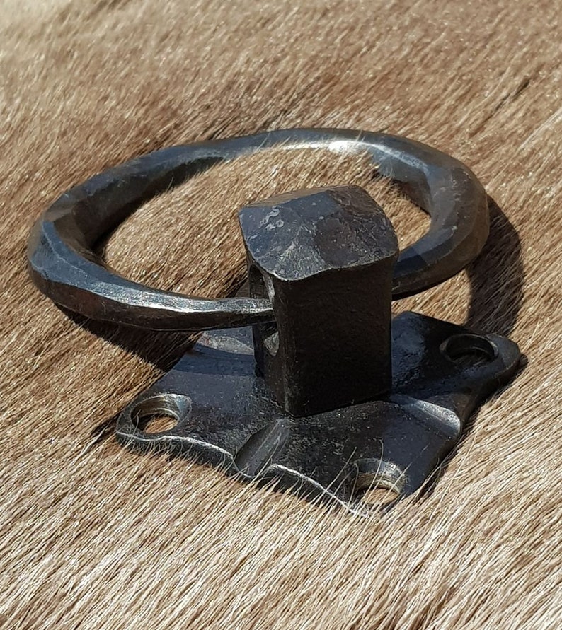 Forged Ring Pull Door Knocker Hand Forged Dungeon Furniture | Etsy