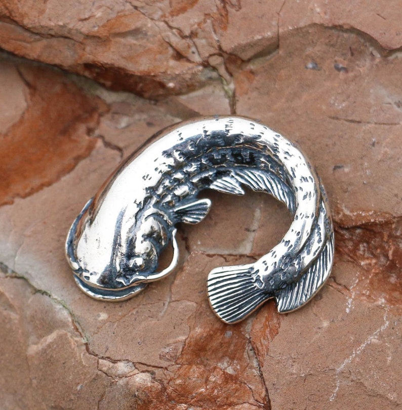 Sterling SILVER CATFISH Pendant Fish Fishing Necklace | Etsy