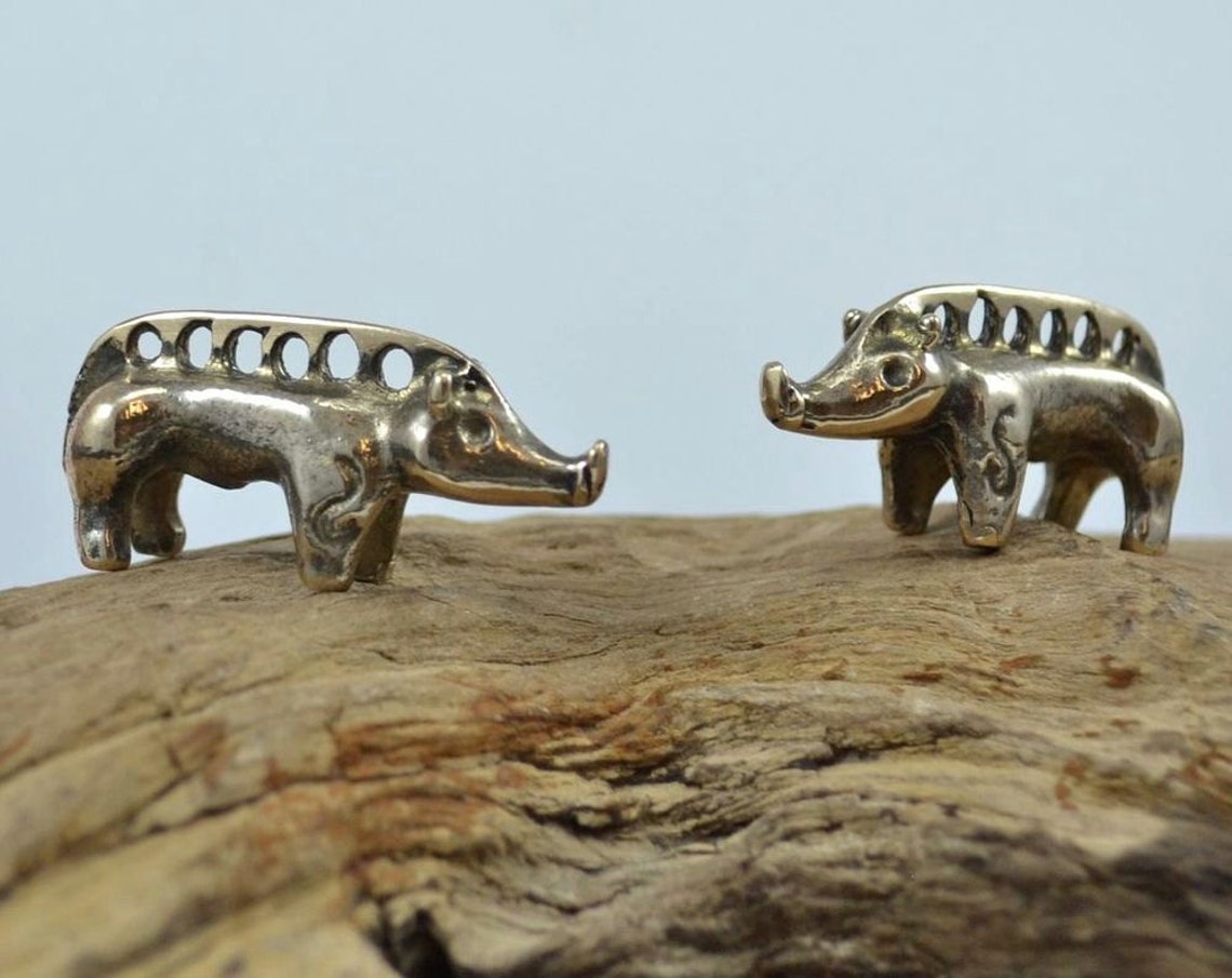 CELTIC Bronze BOAR Pendant Warrior Necklace Virility Symbol of | Etsy