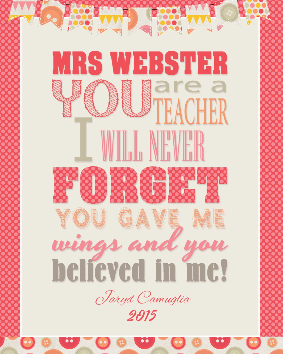 Teacher Appreciation Print End of Year Teachers Gift - Etsy