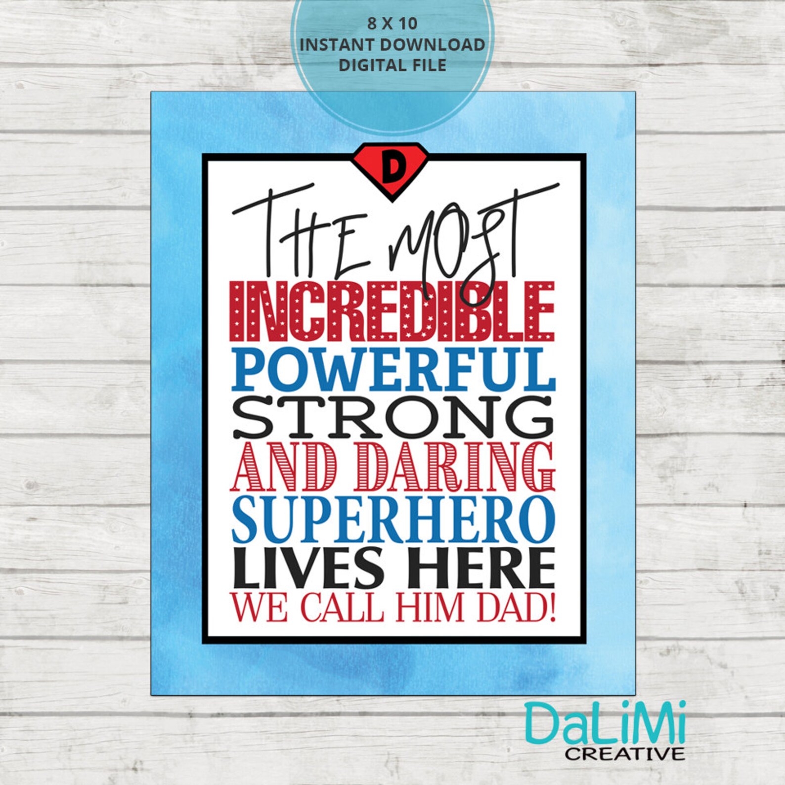 Father's Day Art Print Superhero Art Wall Decor - Etsy