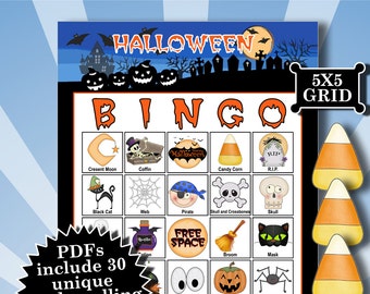 Halloween Orange 5x5 Bingo Printable Pdfs Contain Everything - Etsy