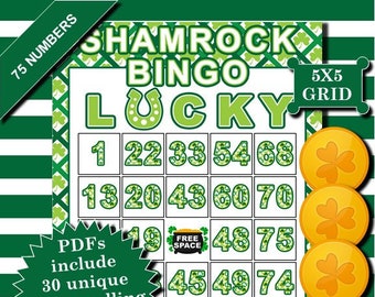 Shamrock Bingo 60 Cards Printable Pdfs Contain Everything You | Etsy