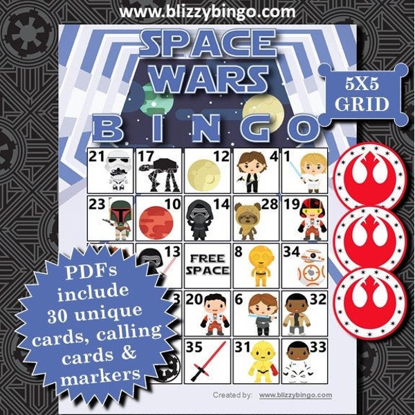 Star wars bingo - Etsy