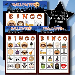 Halloween - Blue 4x4 Bingo Printable Pdfs Contain Everything You Need ...
