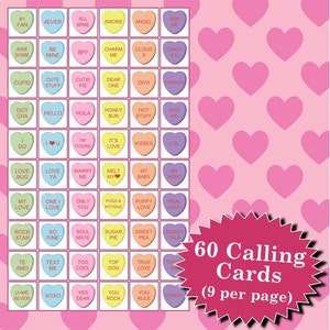Valentine's Sweethearts 5x5 Bingo Printable Pdfs Contain Everything You ...