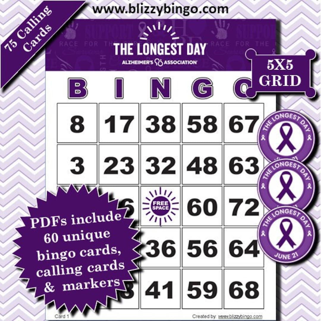 60 Alzheimer's 5x5 Bingo Cards | Instant Download | Pdfs for Easy ...