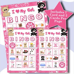 I LOVE CATS 4x4 Bingo Printable Pdfs Contain Everything You Need to ...
